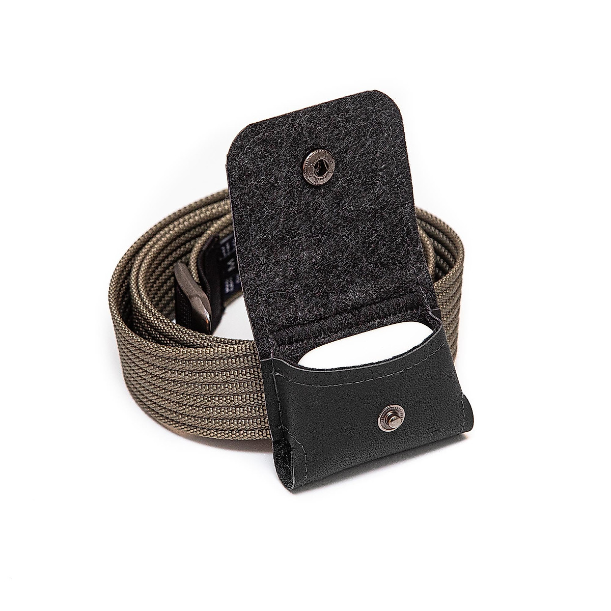 AirPods Pro Case, AirPod Pro Belt Pouch, Tactical Holster, Handmade Earbuds Bag with Belt Loop, Vegan, Cruelty Free, Snap Closure