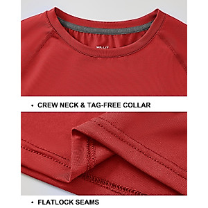 Willit Boys' Compression Shirts Youth Long Sleeve Football Undershirts Kids Baseball Quick Dry Baselayer Red XS