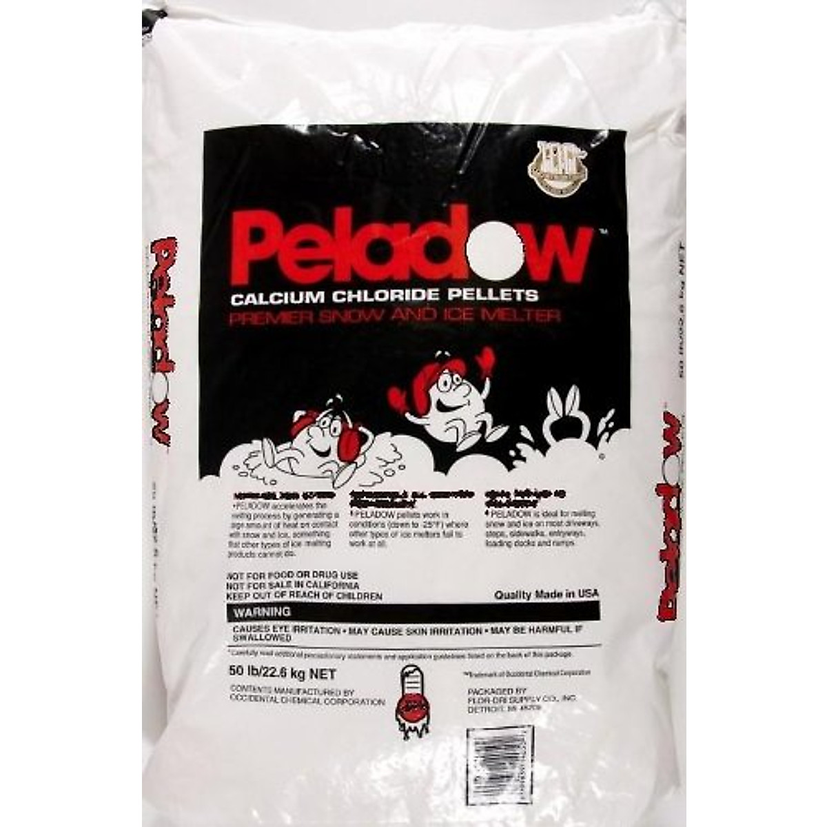 Peladow Calcium Chloride Pellets Snow and Ice Melter, 50 lb.