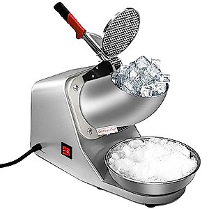 ZENY Electric Ice Crushers 300W 2000r/min w/Stainless Steel Blade Shaved Ice Snow Cone Maker Kitchen Machine (Silver)