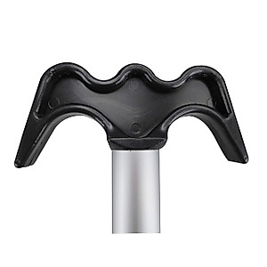 Pactrade Marine Boat Kayak Raft Paddle & Hook 4 ft Anodized Aluminum Shaft Black Plastic Blade