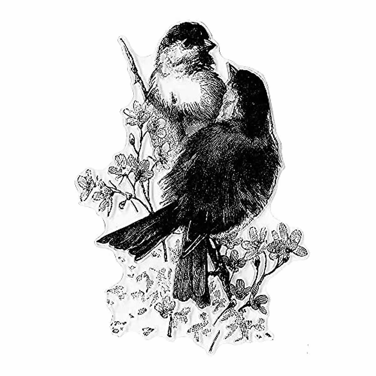 2 Love Birds on Flowers Words Clear Stamps for Card Making Scrapbooking Crafting DIY Decorations, Birds and Flowers Transparent Silicone Seal Stamps for Embossing Album Crafts