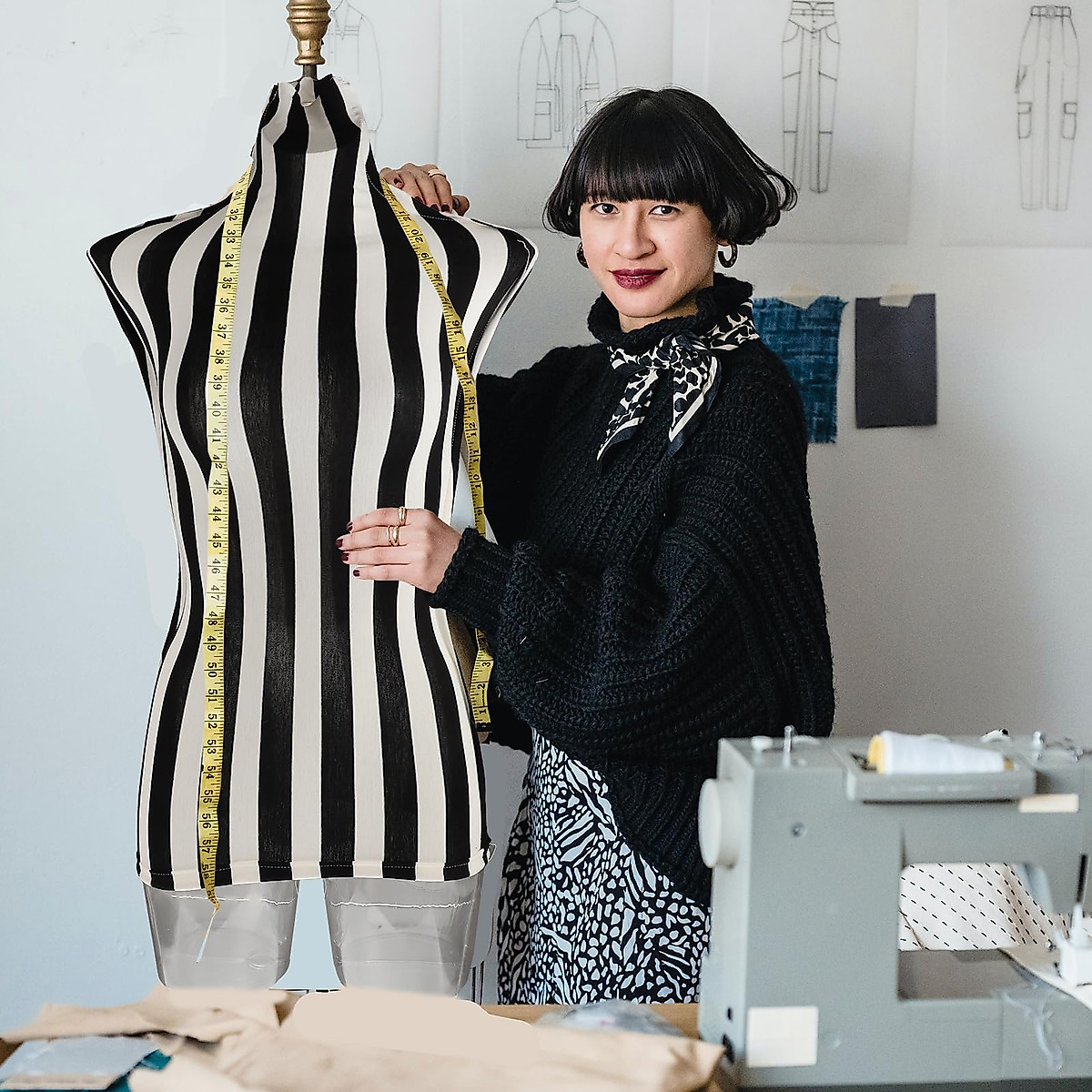 POPETPOP Manikin Body Mannequin Dress Form, Female Model Mannequin Torso Display Mannequin Body Fabric Cover Cloth Accessories for Upper Body Dress Form Mannequin Torso