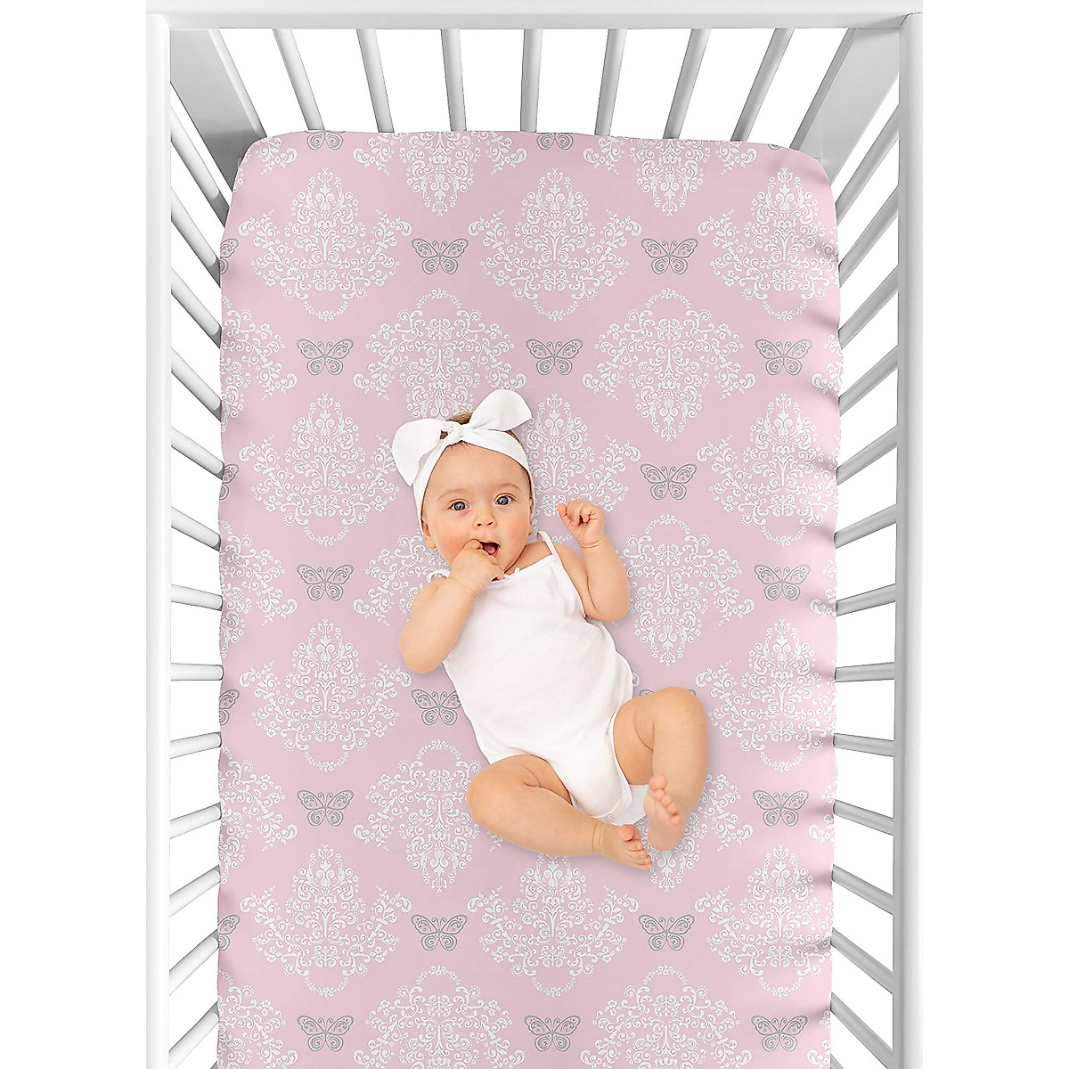 Fitted Crib Sheet for Shabby Chic Alexa Baby/Toddler Bedding - Damask Print