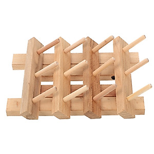 EXCEART 12 Spool/Cone Wooden Thread Rack Wooden Folding Thread Holder Organizer Sewing Embroidery Thread Rack for Sewing Embroidery Quilting Craft