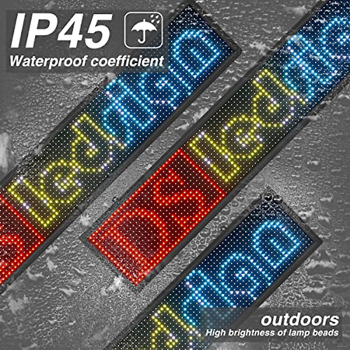 Scrolling LED Sign with WiFi P10 Outdoor 40" x 8" LED Display Programmable LED Sign Perfect Solution for Advertising