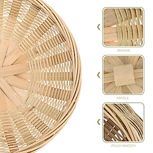 Luxshiny Rattan Storage Basket Decorative Woven Basket with Lid Pumpkin Shape Round Wicker Box Egg Holder Organizer Bin Pot Container for Snack Chess Fruit Makeup S