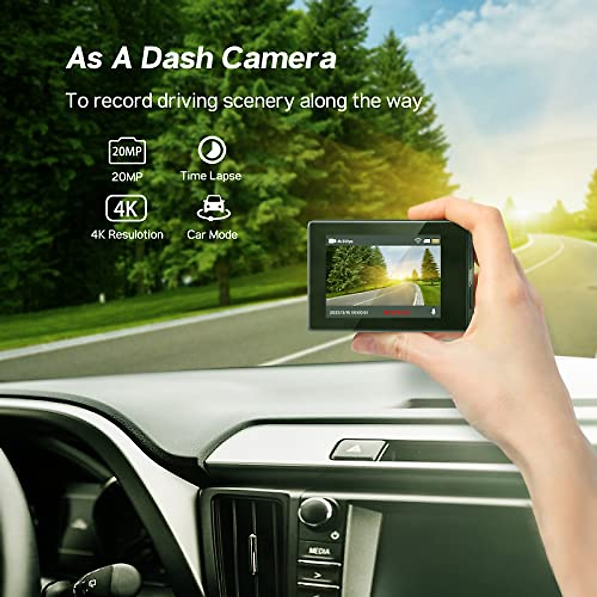 Action Camera 4K WiFi - 40M Waterproof Underwater Camera Motorcycle Helmet Camera Support 128G TF Card for Diving Riding Hiking,External Microphone, 2*Batteries and Mounting Accessories