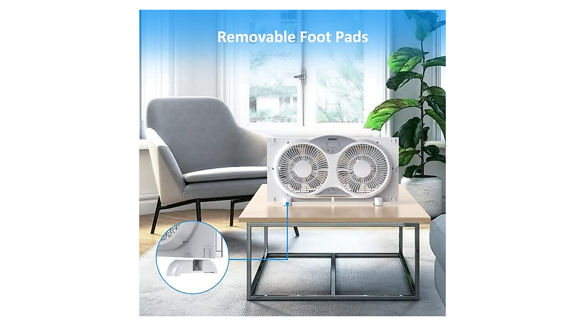 Shinic 9" Reversible Twin Window Fan with Remote Control
