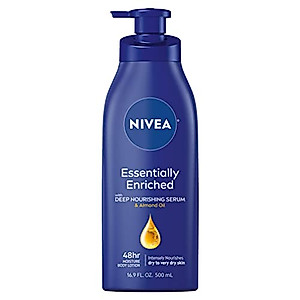 NIVEA Essentially Enriched Body Lotion for Dry Skin, Pack of 2, 16.9 Fl Oz Pump Bottles