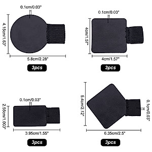 NBEADS 12 Pcs Adhesive Pen Loop Holder, 4 Styles Pencil Elastic Loop Imitation Leather Pencil Elastic Band Loop Designed for Notebooks Journals Calendars Planners Tablet Case