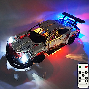 for Lego Technic Porsche 911 RSR 42096 Super Motor and Remote Control and Lighting Upgrade Kit, Compatible with Lego 42096(Model not Included)