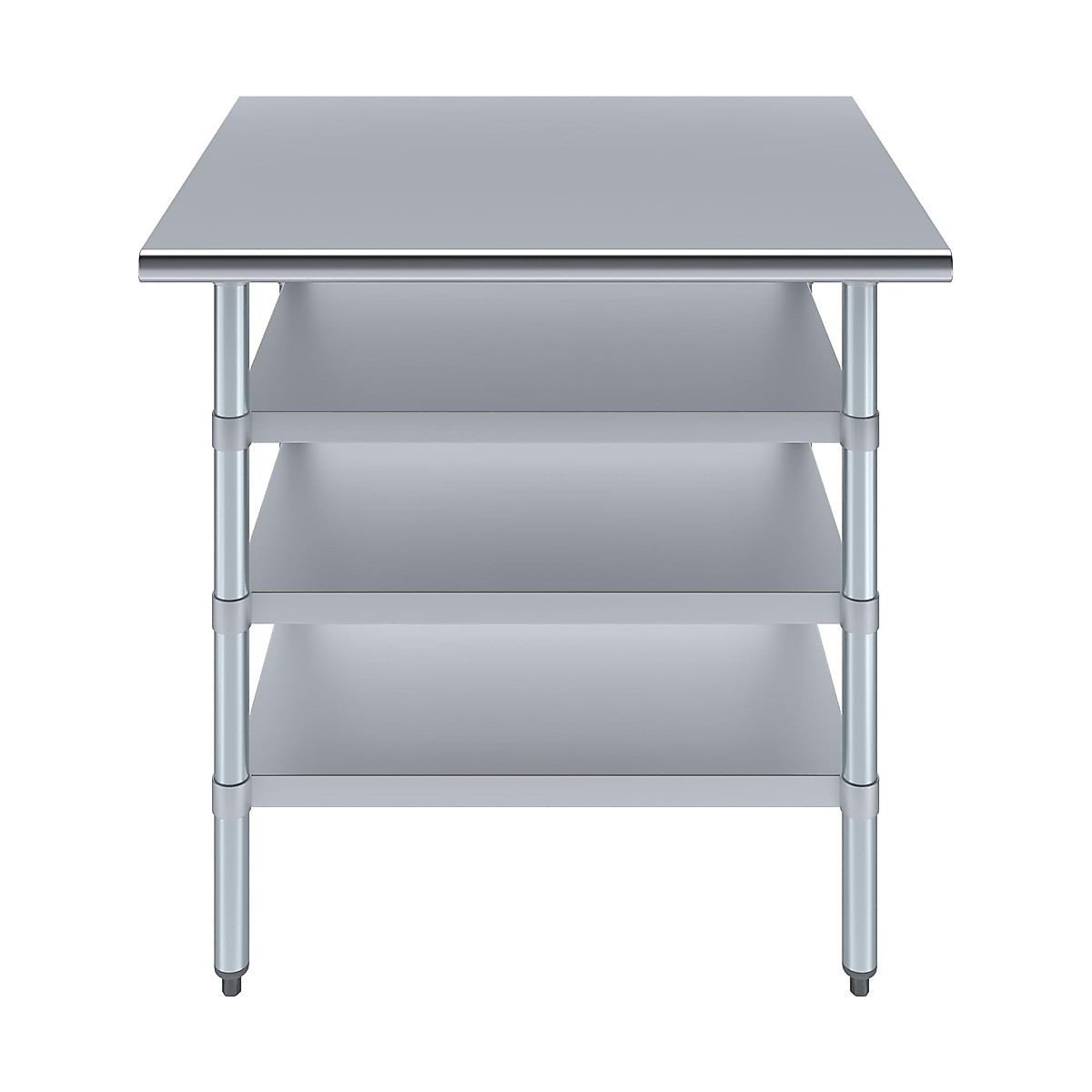 AmGood Stainless Steel Work Table with 3 Shelves | Metal Utility Table | Commercial & Residential NSF Utility Table (36" Long x 30" Deep)