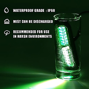 WINECO Green White led Strobe Lights for Trucks, Emergency Strobe Lights Kits for Construction Vehicles LED Surface Mount Grill Grille Light Flashing Warning Lights with Digital Controller 12 LED