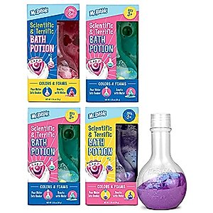 Mr. Bubble Kids Bath Bomb Potions - Colorful Fizzy Fun - Cool Foam and Bubble Science Beaker for The Bath (Pack of 4)