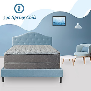 Greaton 11" Plush Foam Encased Mattress with 8" Box Spring, Premium Bed Mattresses Provide Perfect Body Support and Ultimate Comfort, Durable Supporting Internal Structure, Full XL