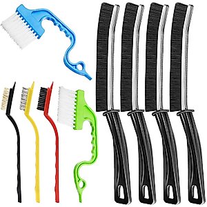 9 Pcs Hard Bristle Crevice Cleaning Brushes for Household Use, Gap Cleaning Brush Multifunctional Small Corner Cleaning Brush Set Tool for Groove Window Tracks Bathroom Kitchen