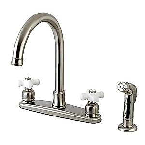 Kingston Brass FB7798PXSP Victorian 8" Centerset Kitchen Faucet, Brushed Nickel