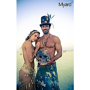 MYard Fireproof Demon Fire Pit Skull (Hollow, Flame from Eye Holes) Gas Log for Fireplace, Firepit, Camp Fire, Halloween Decor (Demon Black Skull, 1pk)