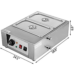 VEVOR 17.6 Lbs Chocolate Tempering Machine, Chocolate Melting Machine with Temperature Control (0~80℃/32~176℉)，1000W Electric Commercial Food Warmer For Chocolate/Milk/Cream/Soup Melting and Heating