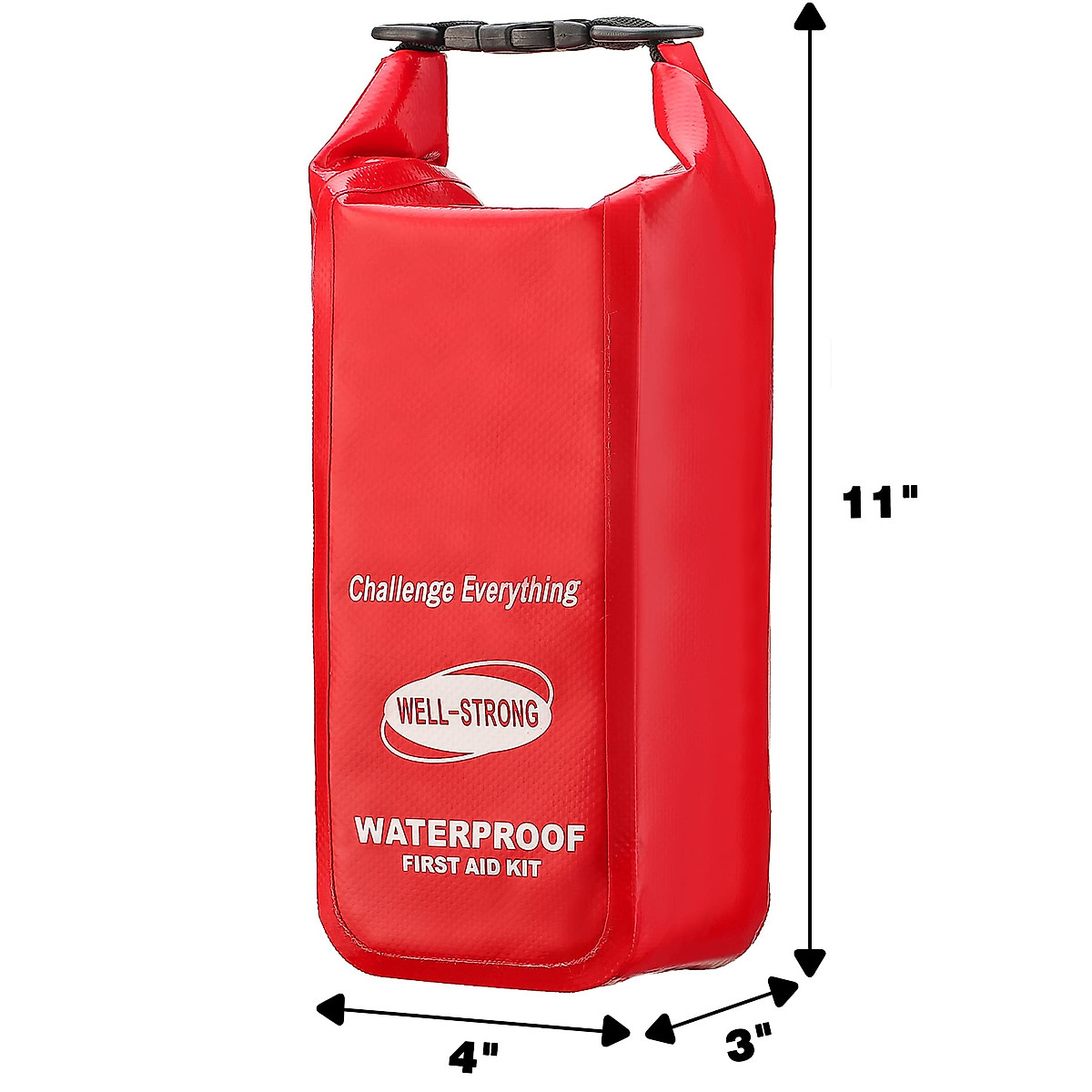 WELL-STRONG 123pcs Survival First Aid Kit Waterproof First Aid Kit Roll Top Boat Emergency Kit with Waterproof First Aid Items for Fishing Kayaking Boating Swimming Camping Rafting Beach