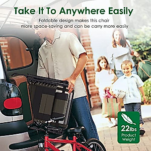 Farini Oversized XL Zero Comfortable Lounge Outside Anti-Gravity Adjustable Headrest and Side Table Reclining Camping Chair Support 350Lbs, 30D x 29W x 44H in, Black/Green