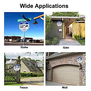 Video Surveillance Signs Outdoor - 10" x 10" Aluminum Rust Free Security Signs for Property, Metal Warning Sign for Home Business CCTV Security Camera - 2 Pack/Blue