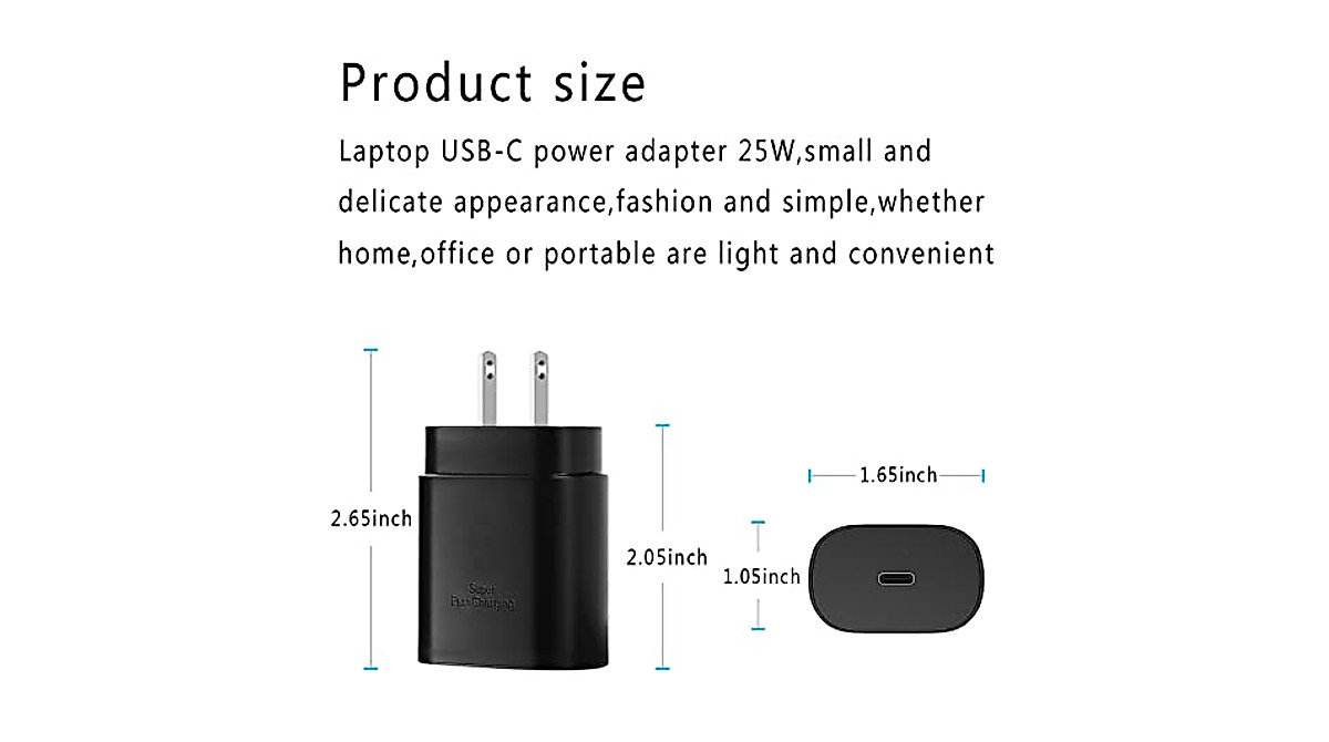 2 Pack 25W USB C Fast Charger Set for Samsung & More