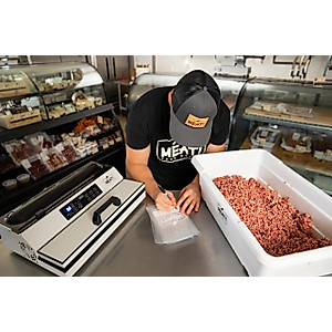 MEAT! 16 Inch External Vacuum Sealer with a 16 Inch Sealing Strip, Bag Roll Storage, Bag Cutter, and LCD Display for Preserving Meat and Vegetables