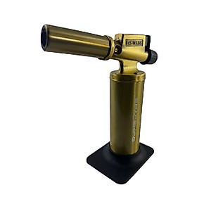 Space King Extended Tube Metal Shell Torch Lighter - Rustic Finish - Adjustable Flame - Use for Camping, Kitchen, Backyard, Travel, Beach, BBQ, Mountain, Outdoors, Travel, Garage, Welding, etc. (Gold)