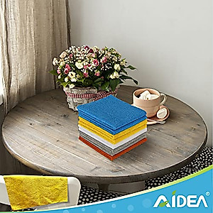 AIDEA Microfiber Cleaning Cloths-8PK, All-Purpose Softer Highly Absorbent, Lint Free - Streak Free Wash Cloth for House, Kitchen, Car, Window, Gifts(12in.x 12in.)