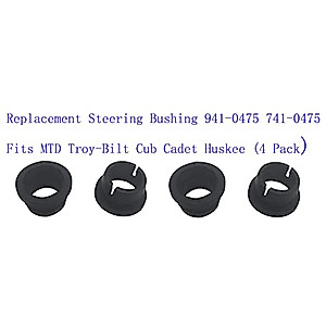 XVRTJ Replacement Steering Bushing 941-0475 741-0475 Fits MTD Troy-Bilt Cub Cadet Huskee (4 Pack)