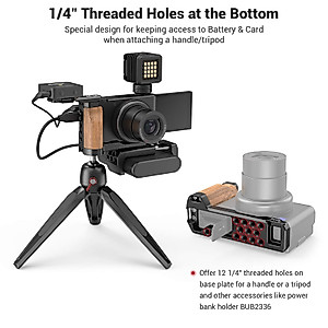 SMALLRIG L-Shape Bracket Wooden Grip with Cold Shoe for Sony ZV1 Digital Camera - 2936