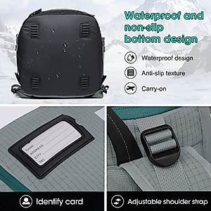 SEMSTY Ski Boot Bag, 55L Waterproof Ski and Snowboard Boots Travel Backpack for Skis, Snowboard, Ski Helmet, Goggles, Gloves & Accessories (Grey)