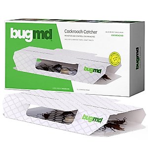 BugMD Indoor Cockroach Killer & Roach Trap - Sticky Insect, Spider, Cricket Control for Home - Glue Traps Pest Defense, 12 Pack Sticky Bug Solution