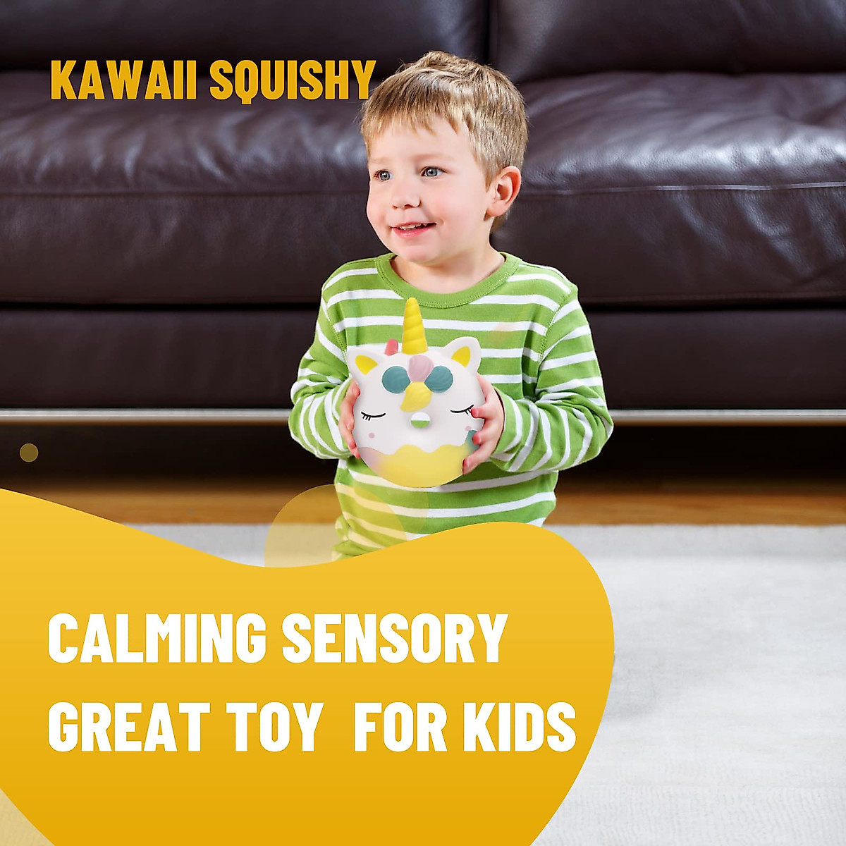 Anboor 4.5 Inches Squishies Unicorn Donut Kawaii Soft Slow Rising Scented Doughnut Squishies Stress Relief Kid Toys