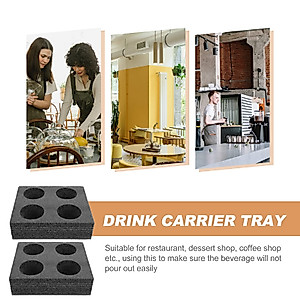 Ipetboom 2pcs 4 Hole Cup Holder Drinking Cup Carrier Holes Cup Holders 4 Cup Drink Carrier Drink Takeout Holder Tea Holders Takeout Cup Carrier Cold Small Counter Pearl Cotton Travel Coffee