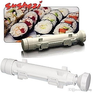 Sushi Roll Making Kit - Homemade Sushi Rolls Made Easy by Sushi Roller Kit, Best Sushi Maker Machine Set, Plastic Sushi Bazooka