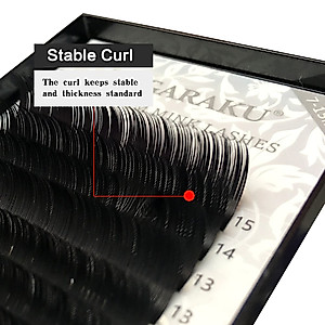NAGARAKU Eyelash Extensions Individual Lashes 0.07mm J curl 7-15mm Mix Tray Classic Matte Black Soft Natural Faux Mink 16 rows