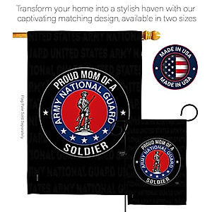 Breeze Decor Army Proud Mom Soldier Garden Flag Armed Forces National Guard ANG United State American Military Veteran Retire Official House Banner Small Yard Gift Double-Sided, Made in USA