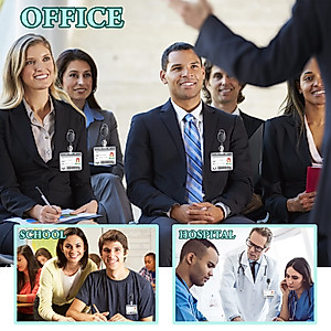 50 Pack Heavy Duty Retractable Badge Reels Batch Holder Name ID Badge Clips Keychain Badge Holder Key Card Retractable Holder Reel Clip for Office Worker Doctor Nurse Employee (Black)