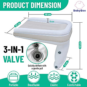 BABYBOO Convenient Inflatable Travel Bed for Toddlers | Fly Travel Kids Bed Fits Most Airplane Seats | Portable Airplane Car Bed for Toddler | Car Seat Toddler Travel
