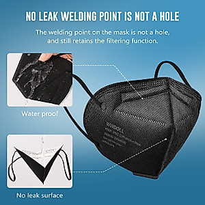 WWDOLL KN95 Face Mask 25 Pack, 5-Layers Breathable Disposable KN95 Masks, Black