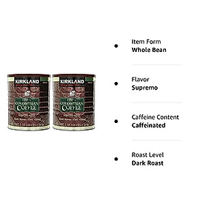 Signature 100% Colombian Coffee Supremo Bean Dark Roast-Fine Grind, 6 Pound ,Signature-ykgj