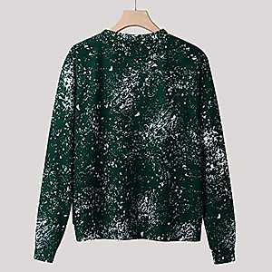 Men's Ugly Christmas Sweatshirt Crewneck Long Sleeve Tops Funny Graphic Pullover Sweatshirts Men's Ugly Christmas 3D Green