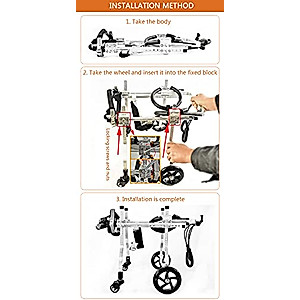 YUEG Dog Wheelchair Four Wheels Adjustable Pet Wheelchair Dogs Front and Hind Leg Rehabilitation Cart Paralyzed Pet Walk Assistant for Handicapped Small Medium Large Dogs L