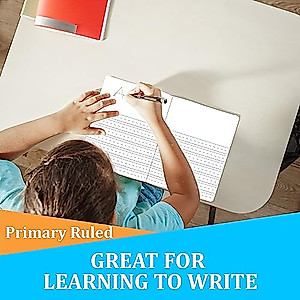 Primary Composition Notebook K-2, Primary Journal Grades K-2 ABC & Animal Print Cover, Pre K Primary Journal, 100 sheets/200 Pages Composition Book with Picture Space 9.75″​ x 7.5″ (48 Pack, Blue)