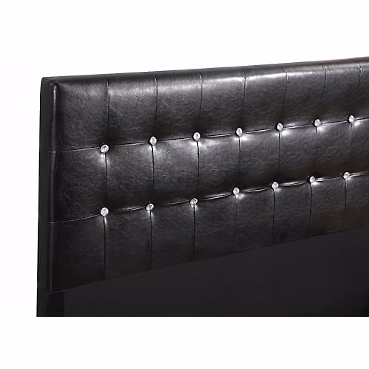 Embrace Luxury with King Bed in Sleek Black - Durable Faux Leather, Hand-Tufted Glam Design, Effortless Assembly, Optimal Mattress Support