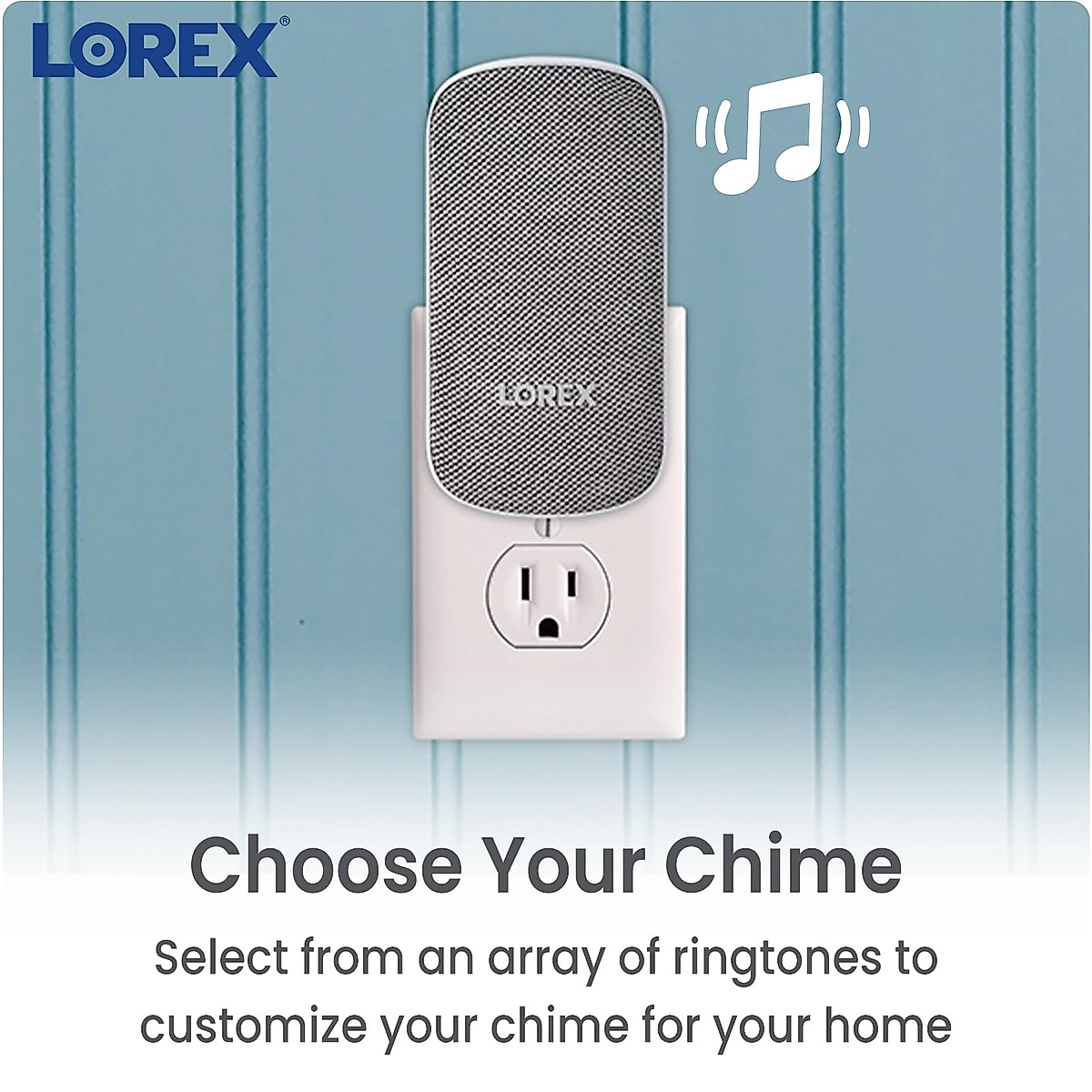 Lorex Video Doorbell and Home Security System Chime Add-On – Easy Plug-and-Play Installation, Customizable Digital Door Bell Chime, Seamless Integration with Lorex Security Video Doorbells