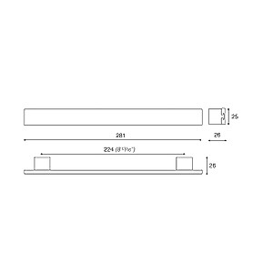 Richelieu Hardware 6899224300 8 13/16 in (224 mm) Center Matte White Contemporary Cabinet Pull